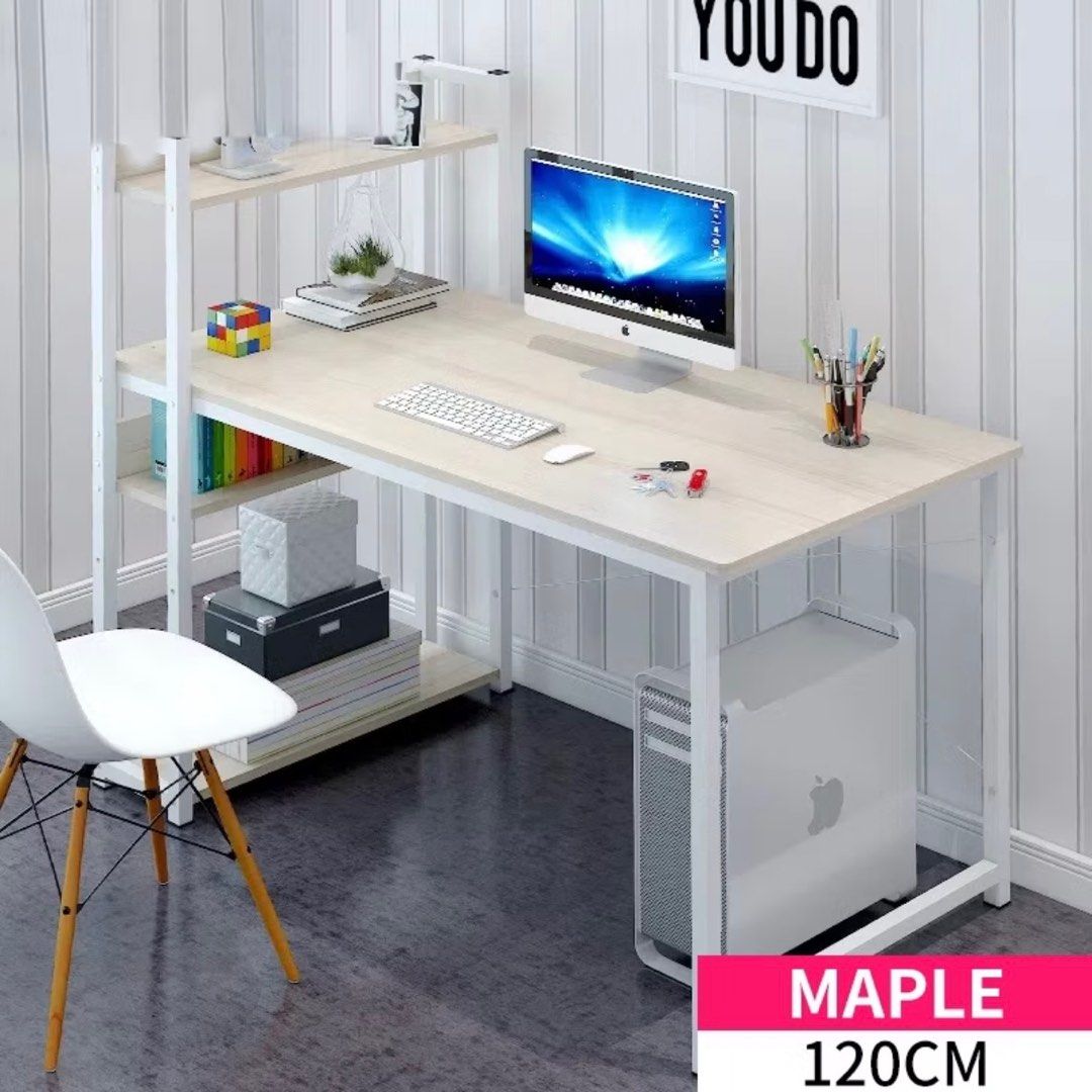 Study Desk With Bookshelf | Writing Table With Side Storage | Modern ...
