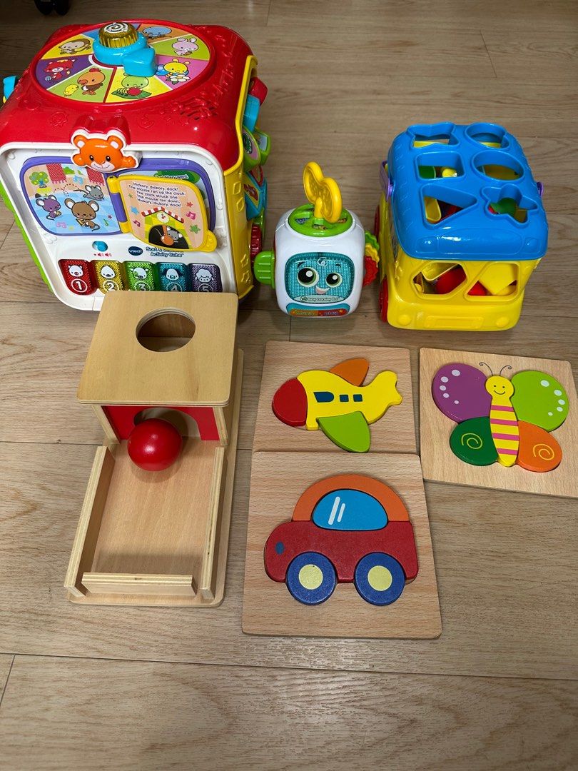 VTech activity cube, Leap frog robot , shape sorter, puzzle, Babies ...
