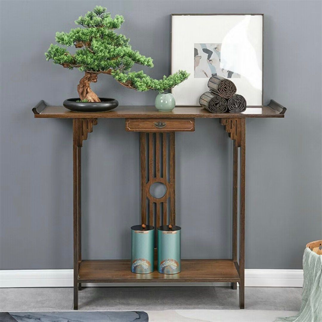 Wood Console Table | Traditional Entryway Table | Classic Wooden Sofa ...