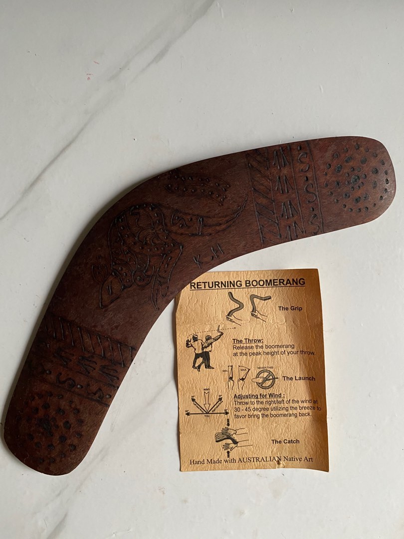 Wooden return Boomerang Australia, Hobbies & Toys, Toys & Games on ...