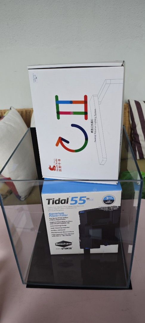 1 feet tank set with wireless lighting and overflow filter, Everything ...