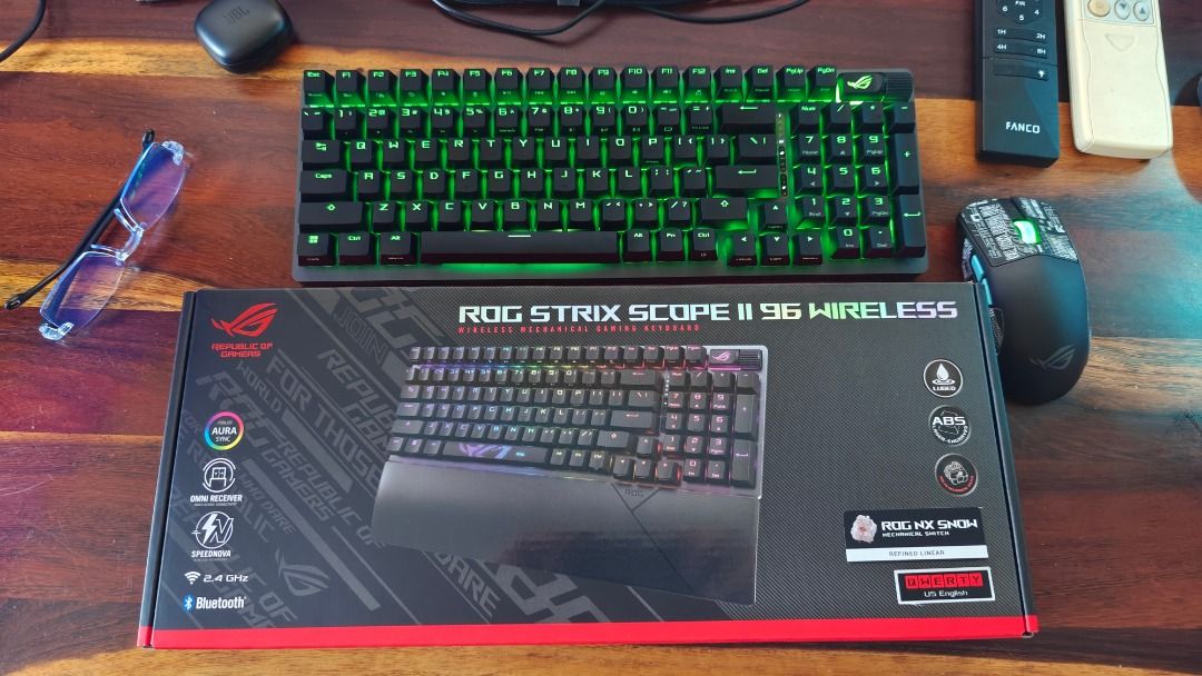 ASUS ROG Strix Scope II 96 Wireless Gaming Keyboard - NX Snow Linear ...