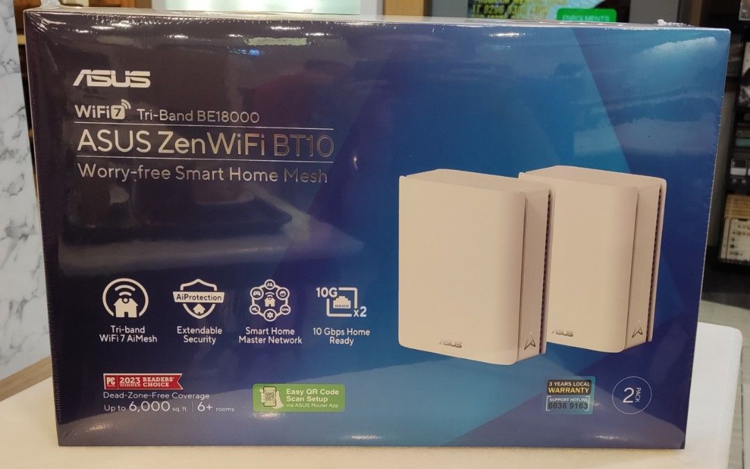 ASUS ZenWiFi BT10 Tri-band WiFi 7 Mesh Router System. 18 Gbps, 6000 sq ...