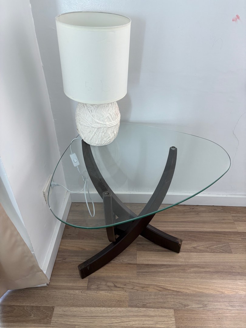 BLIMS SIDE TABLE ( glass) with flaw, Furniture & Home Living, Furniture ...