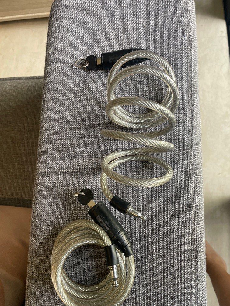 2 nos. BTWIN Bike lock Elops 100 Cable Key - grey, Sports Equipment ...