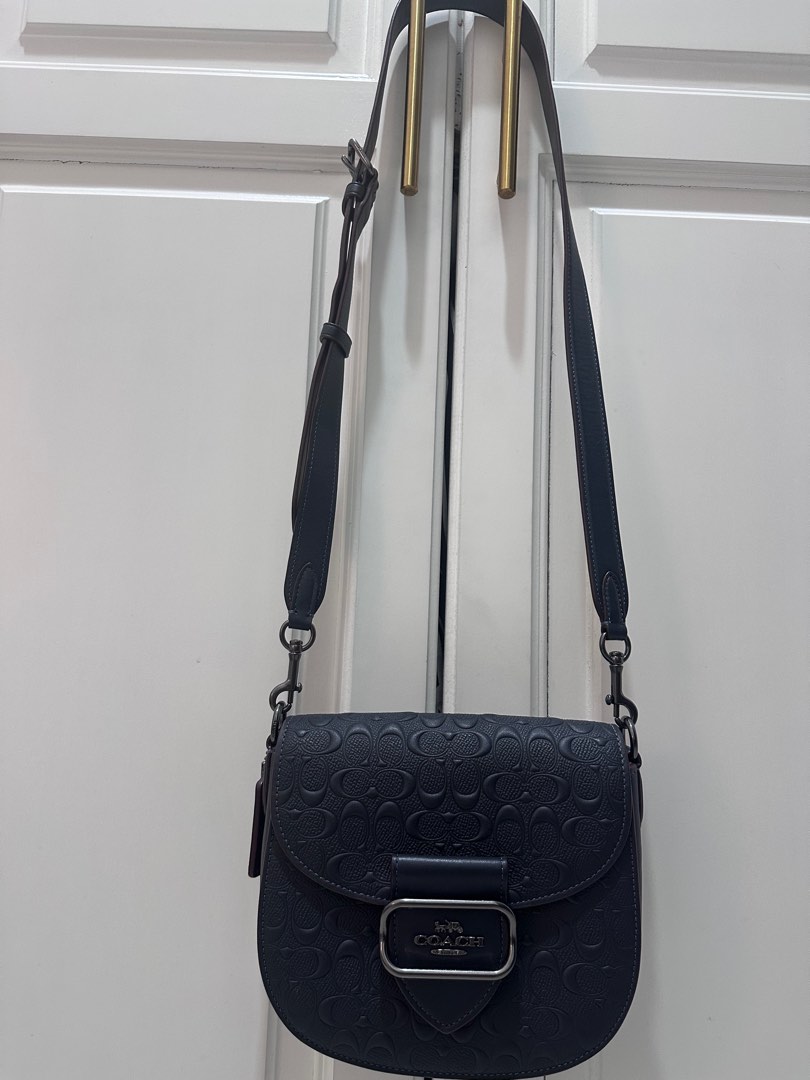 Coach Morgan Saddle Midnight Navy, Luxury, Bags & Wallets on Carousell
