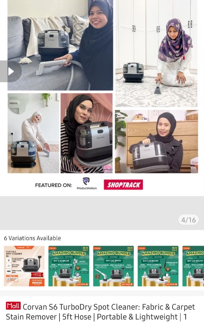 Corvan S6 TurboDry Spot Cleaner: Fabric & Carpet Stain Remover | 5ft Hose | Portable ...