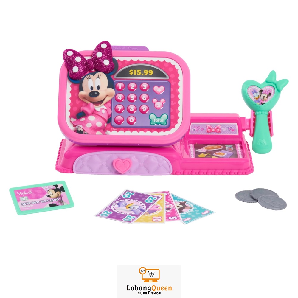 Disney Junior Minnie Mouse Bowtique Cash Register with Realistic Sounds ...