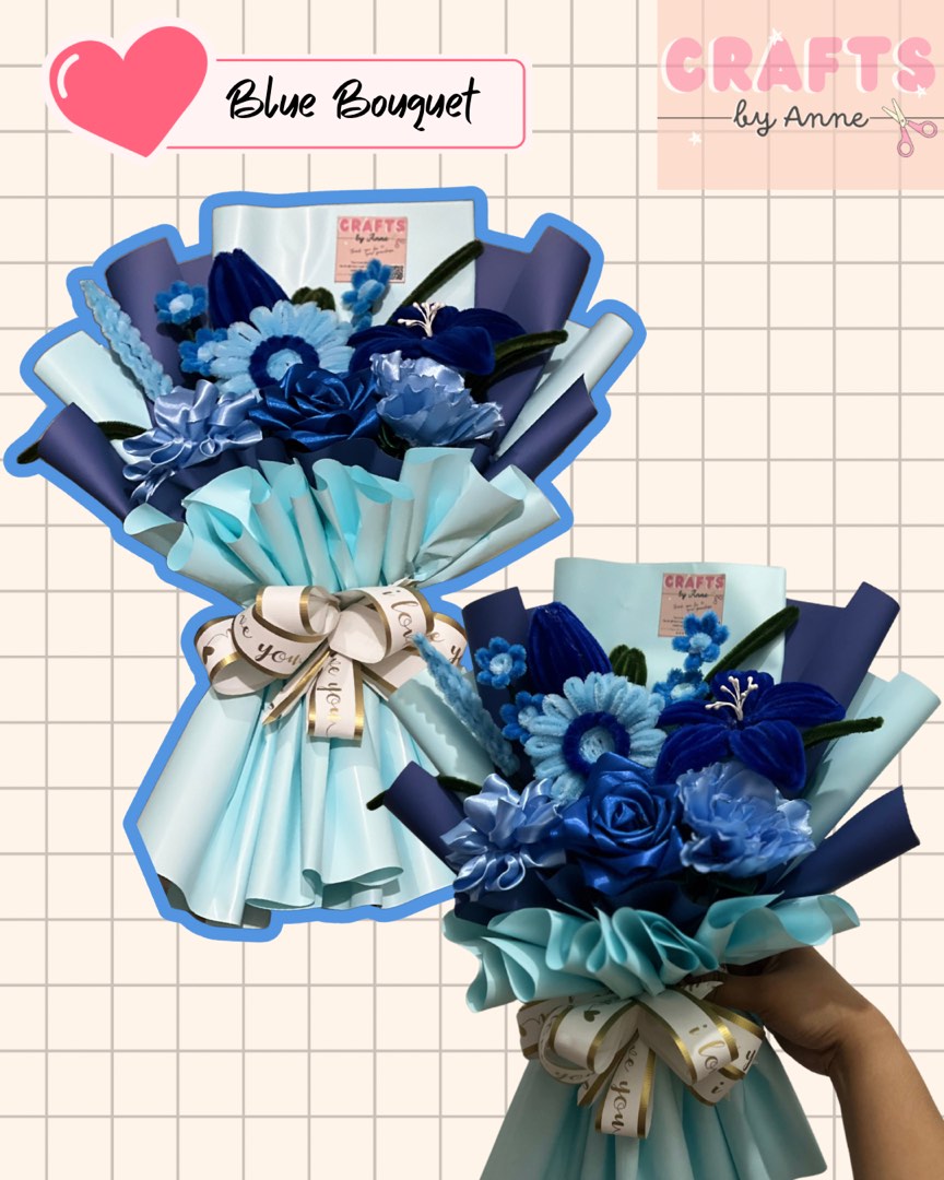 FLOWER BOUQUET | Fuzzy wire bouquet | Satin Bouquet, Hobbies & Toys ...
