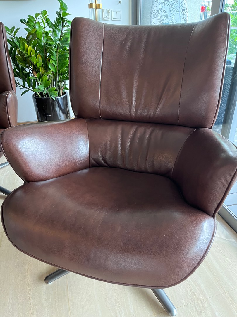 Full Leather Swivel Arm Chair, Furniture & Home Living, Furniture ...