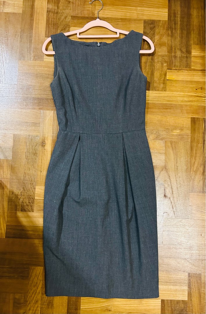 Grey dress - beautifully made. Stefanel brand. Quiet luxury look, Women's Fashion, Dresses ...
