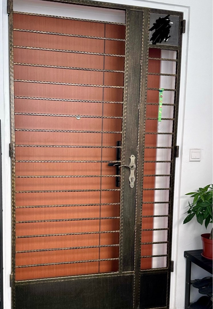 HDB door iron bronze gate (new/nego), Furniture & Home Living, Security ...