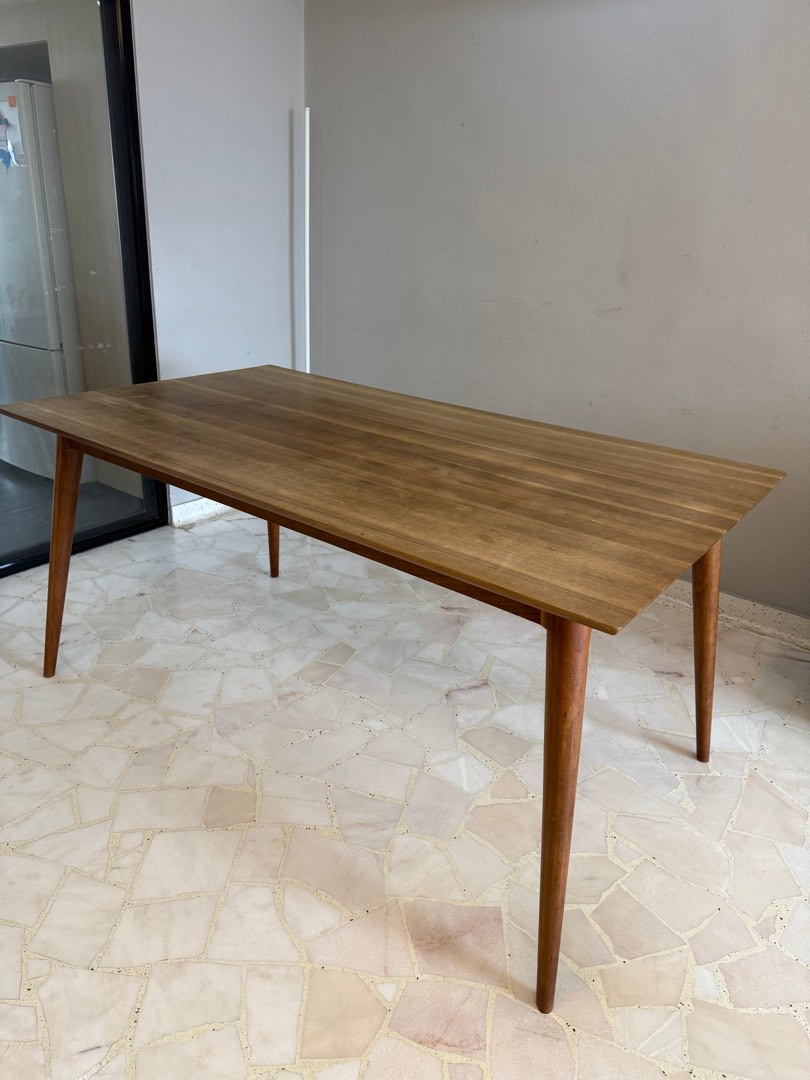 Karpenter Solid Walnut Wood Dining Table, Furniture & Home Living ...