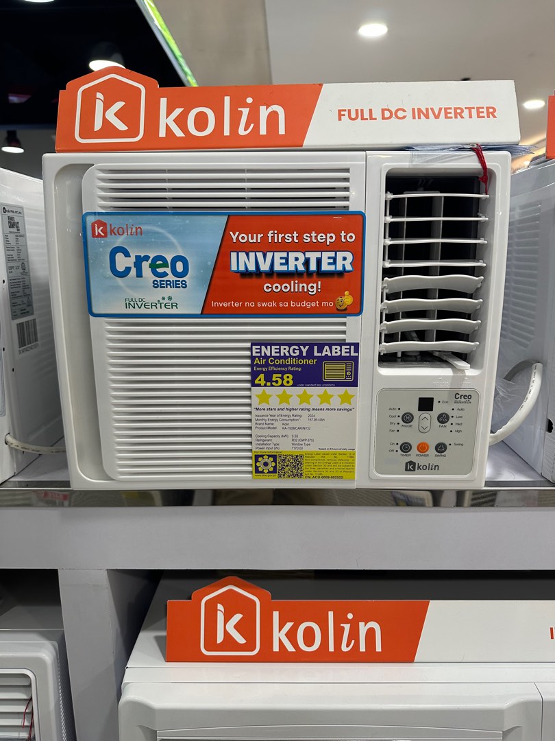 KOLIN WINDOW TYPE FULL DC INVERTER CREO SERIES, TV & Home Appliances ...