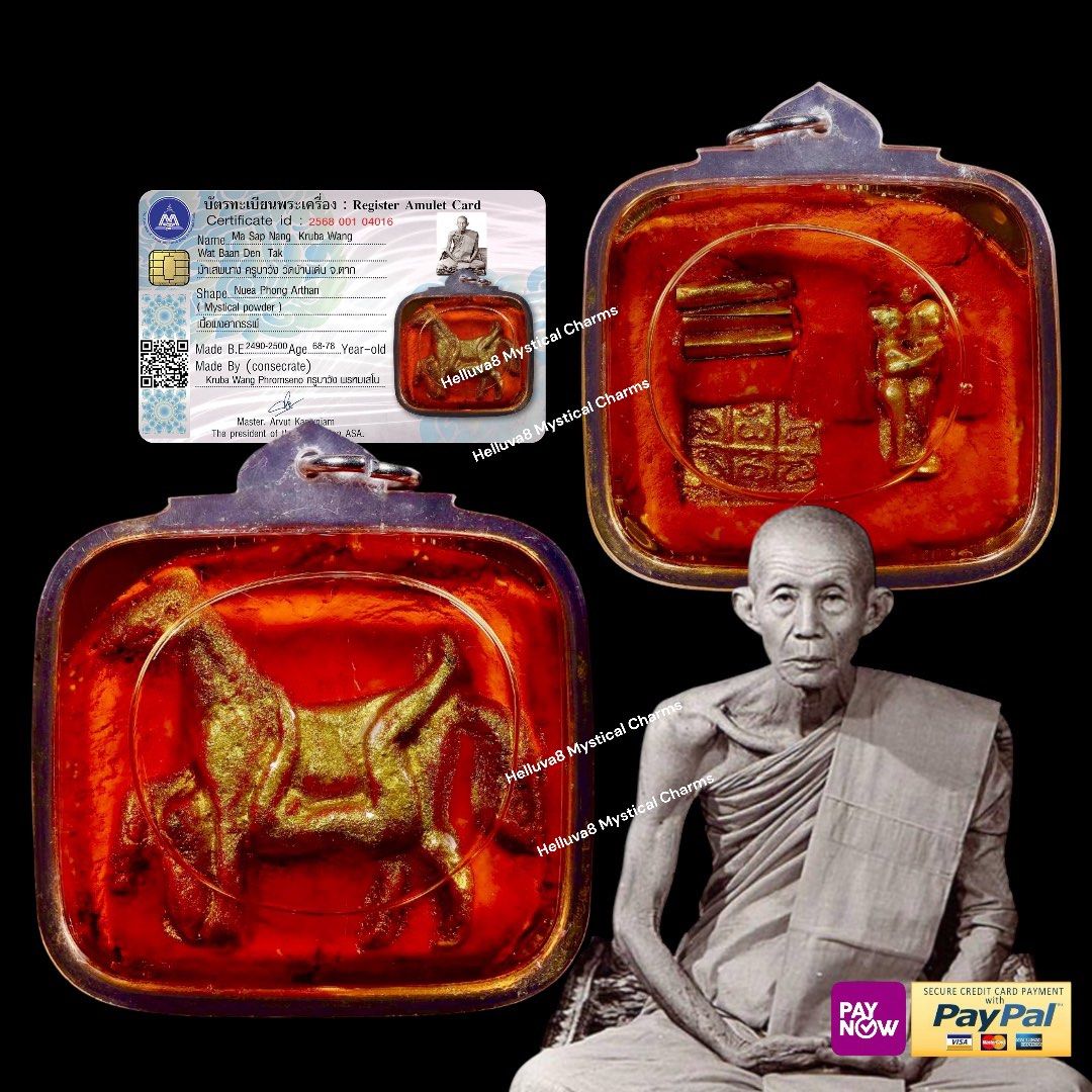 Kruba Wang Ma Sep Nang Inn Koo Mahasaney Takrut Metta Oil, Wat Ban Den ...