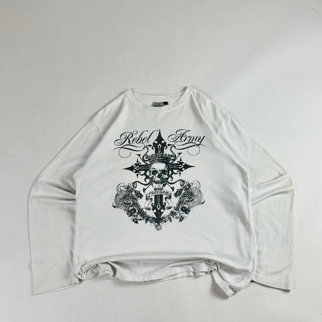 LONGSLEEVE TRIBAL Y2K like chrome heart skull emo sohk fubu jnco y2k ...