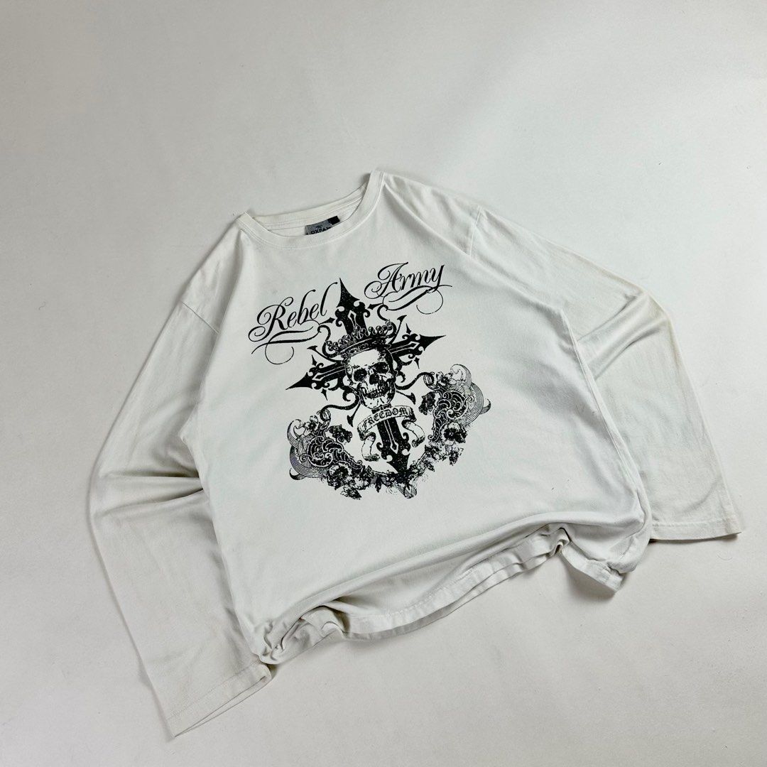 LONGSLEEVE TRIBAL Y2K like chrome heart skull emo sohk fubu jnco y2k ...