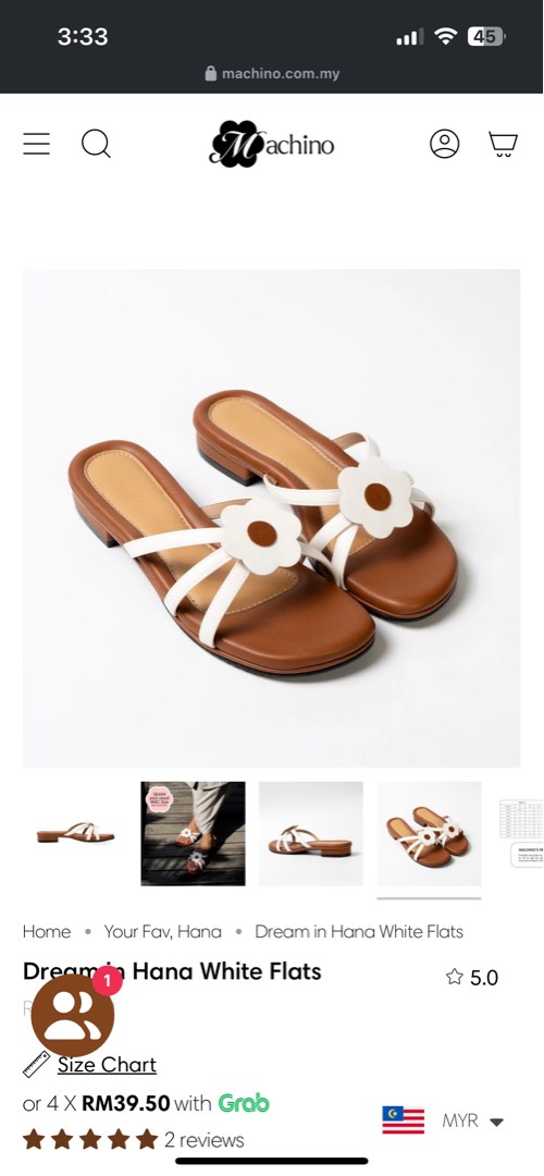 Machino Hana White, Women's Fashion, Footwear, Flats on Carousell