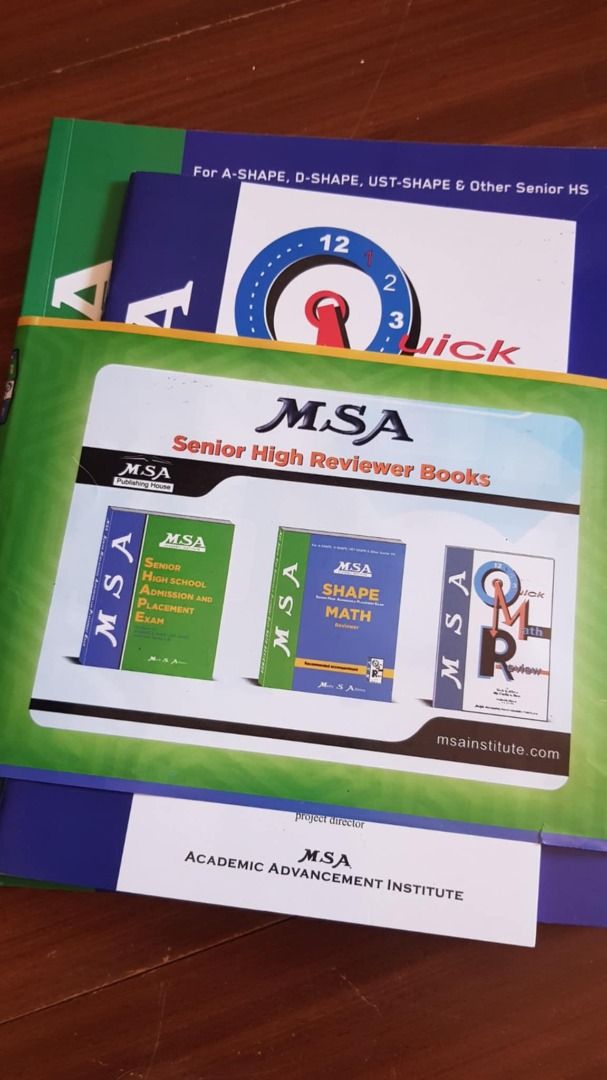 MSA Senior High Admission & Placement Exam (SHAPE) 3 Books, Hobbies ...