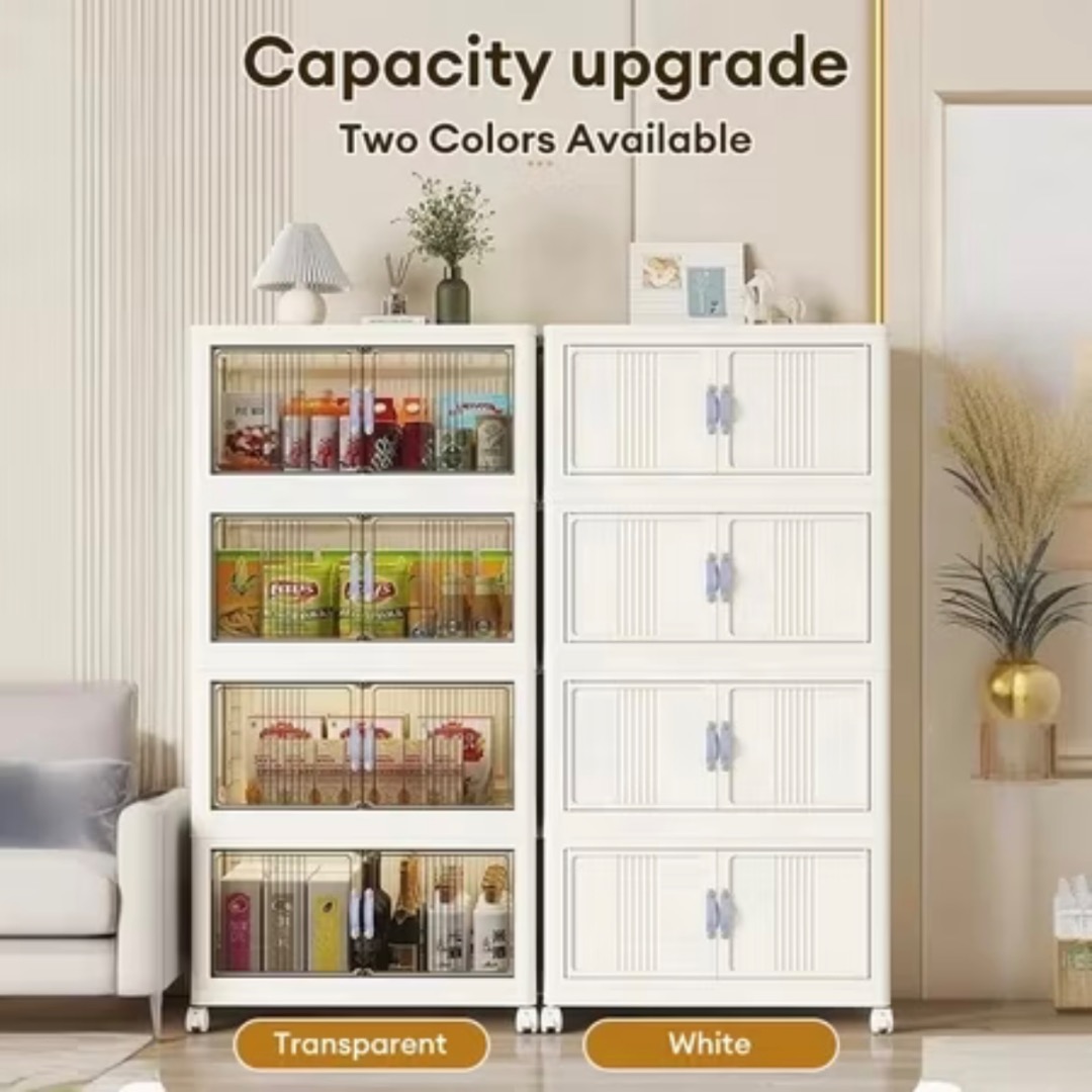 Multi-Layer Drawer Cabinet | Transparent Door Storage Cabinet | Rolling ...
