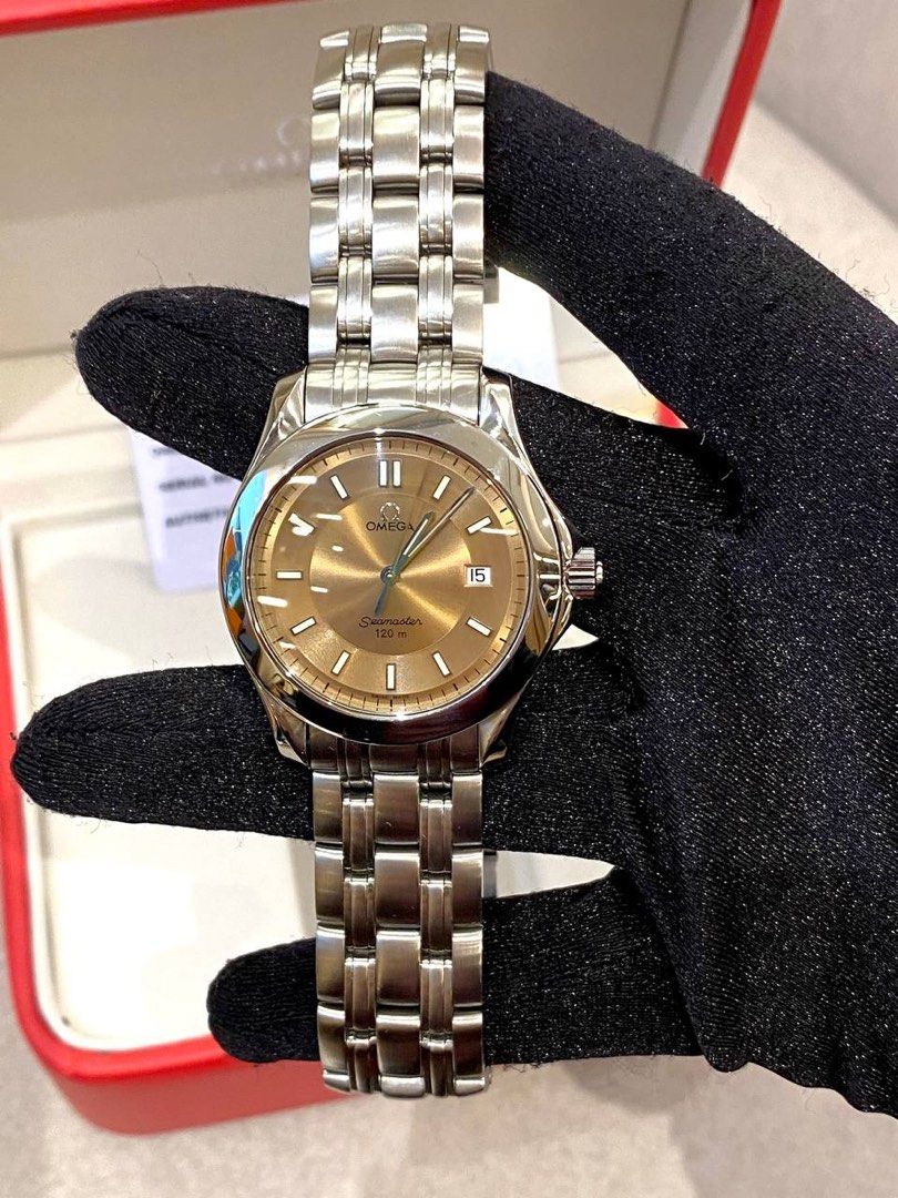OMEGA SEAMASTER 120M RARE SALMON DIAL 36MM QUARTZ WATCH, Luxury ...