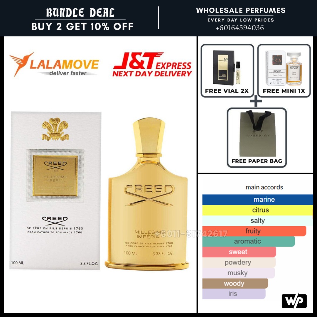 [ORIGINAL] CREED MILLESIME IMPERIAL GOLD EDP 100ML FOR UNISEX, Beauty & Personal Care, Fragrance ...