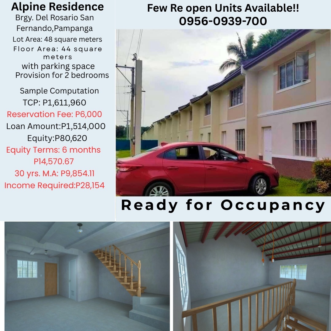 P9,854/ Month Ready for Occupancy Townhouses in San Fernando Pampanga ...