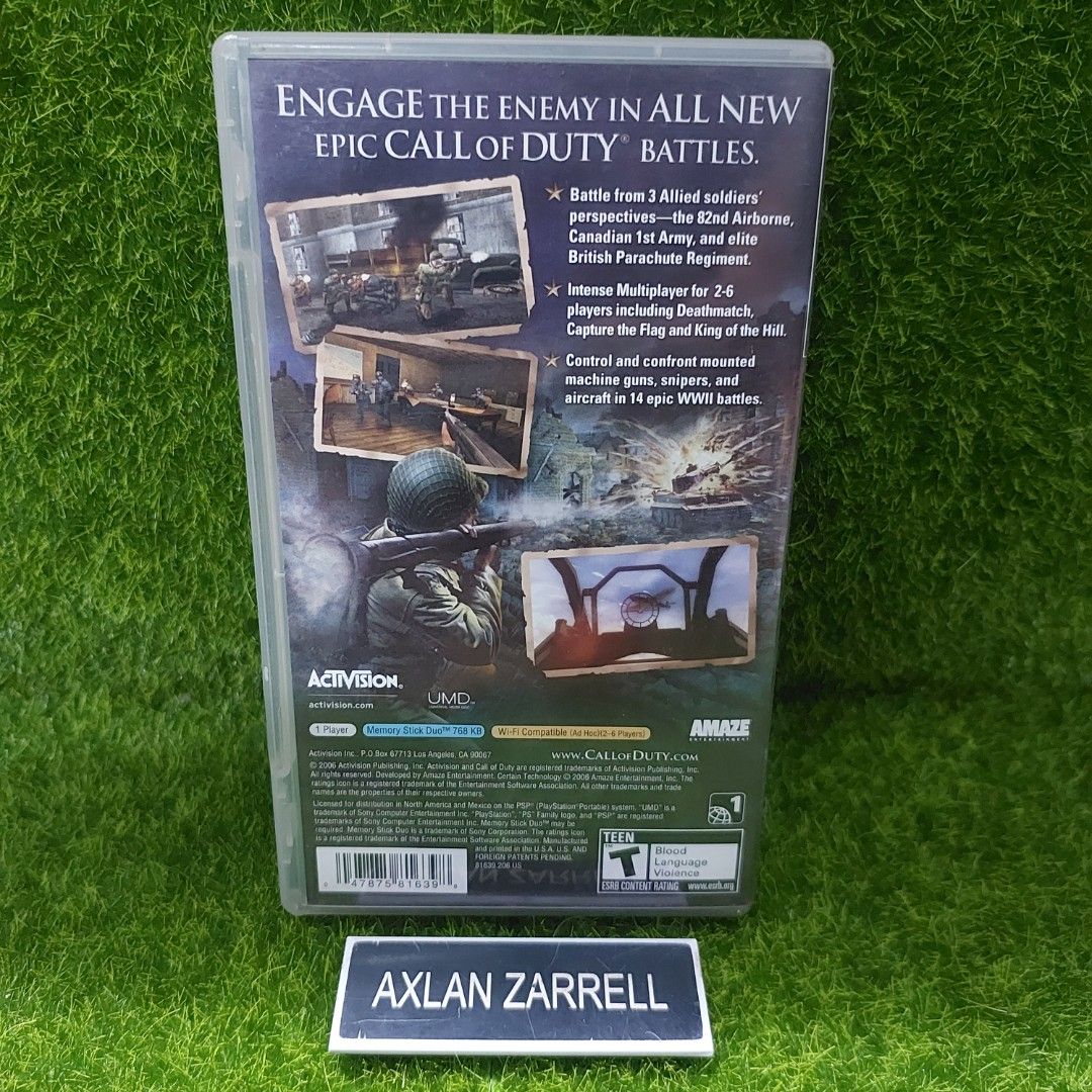 PSP UMD GAMES Call Of Duty Roads To Victory, Video Gaming, Video Games ...