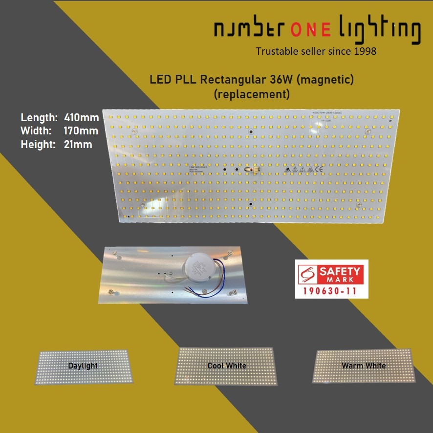 Rectangle LED panel (with safety mark), comes in single or tri-color ...