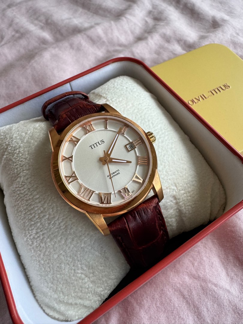 Rose Gold Titus Automatic Watch Sapphire Glass, Women's Fashion ...