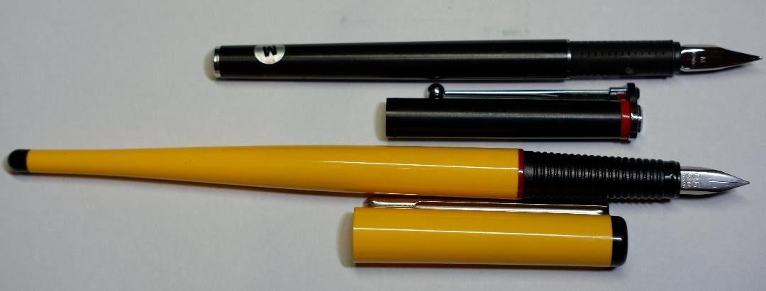 Rotring 700 Fountain Pen M nib & Rotring Artpen Yellow 0.6 nib, Made in ...