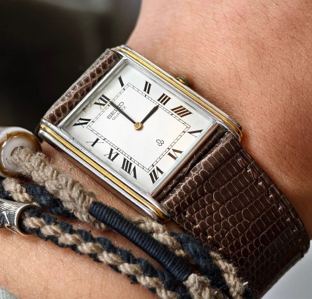 Seiko Tank Roman Quartz Art Deco, Men's Fashion, Watches & Accessories ...