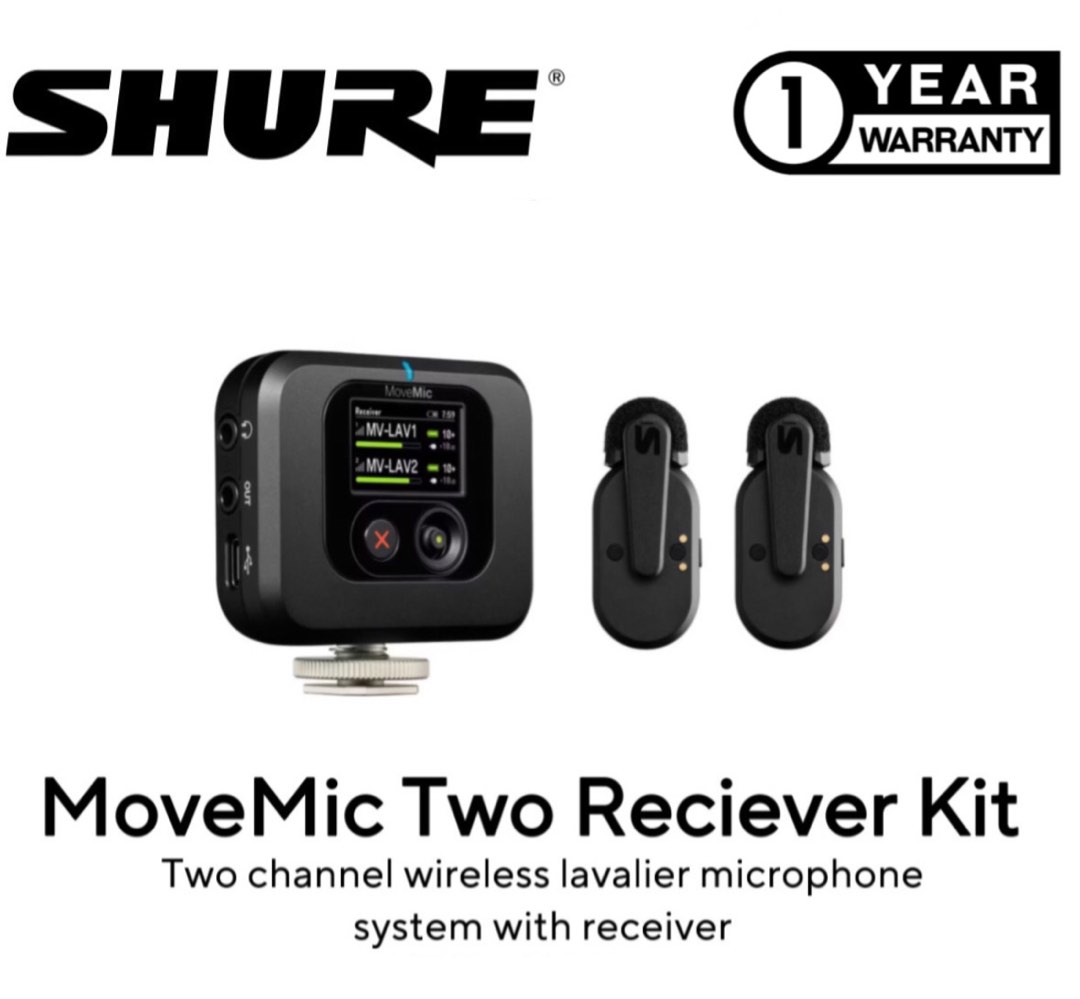 SHURE MoveMic Two Receiver Kit, Audio, Microphones on Carousell