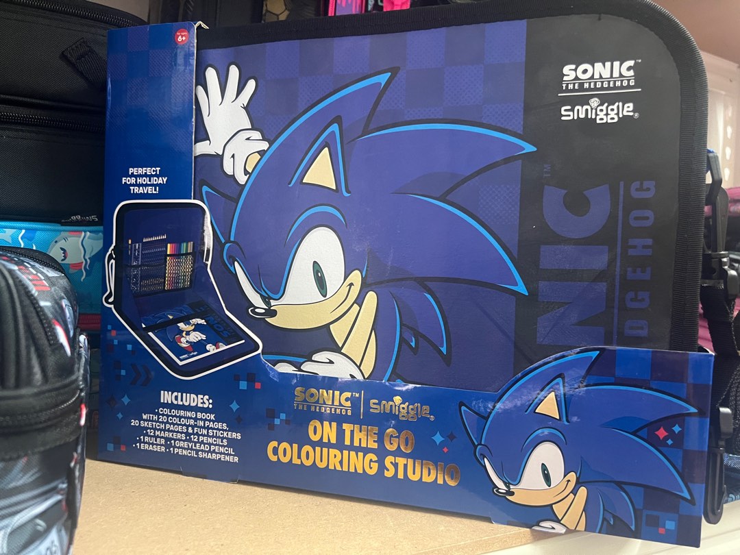 Smiggle Sonic On The Go Colouring Studio, Babies & Kids, Babies & Kids ...