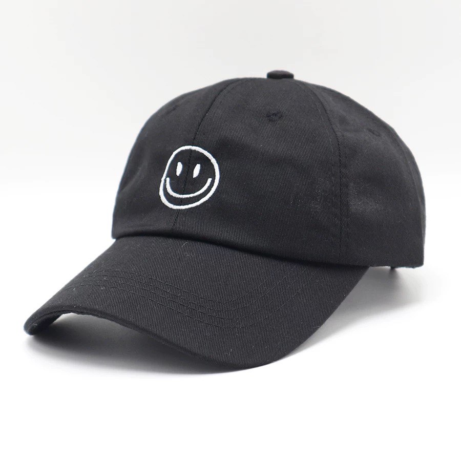 Smiley Face Baseball Cap in Black, Men's Fashion, Watches & Accessories ...