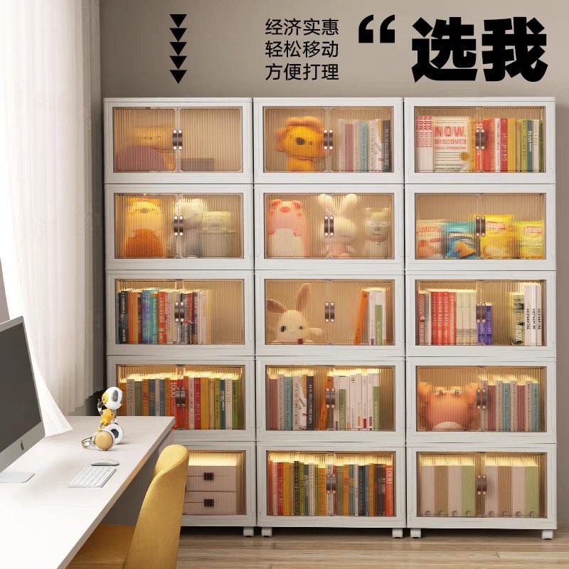 Stackable white storage boxes w magnetic doors, Furniture & Home Living ...