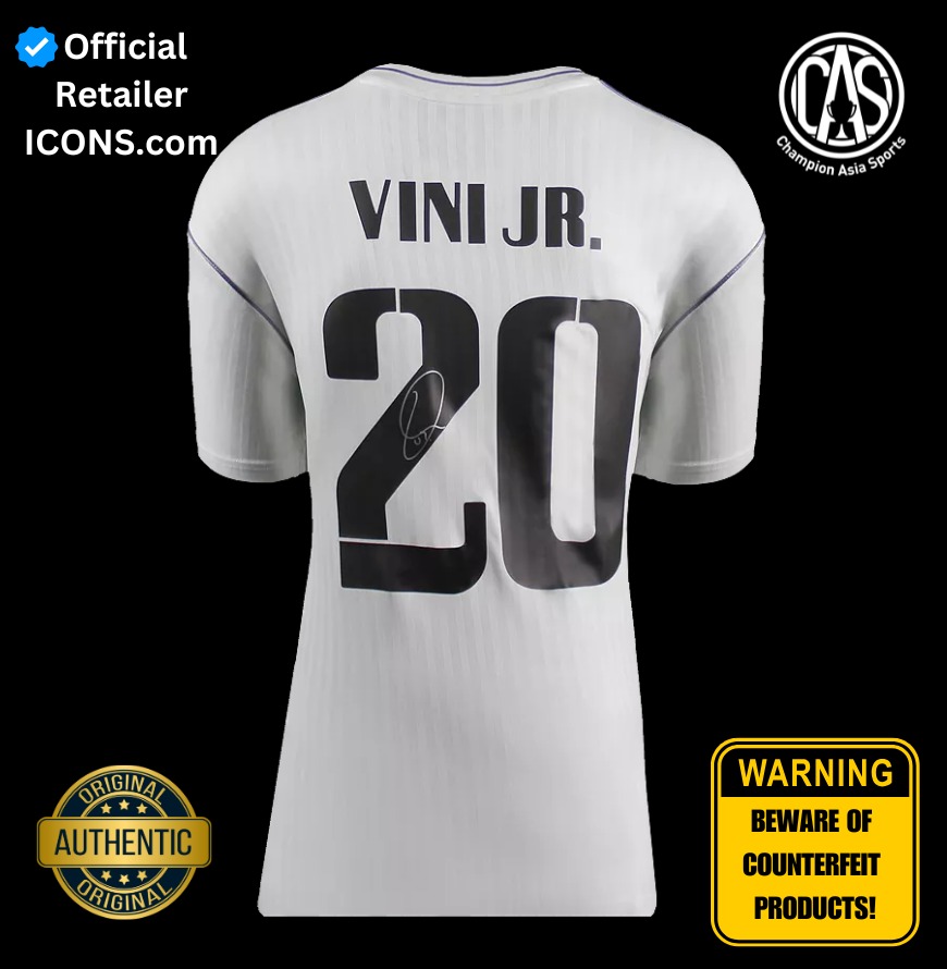 Vinicius Jr Back Signed Real Madrid Modern Home Shirt, Hobbies & Toys ...