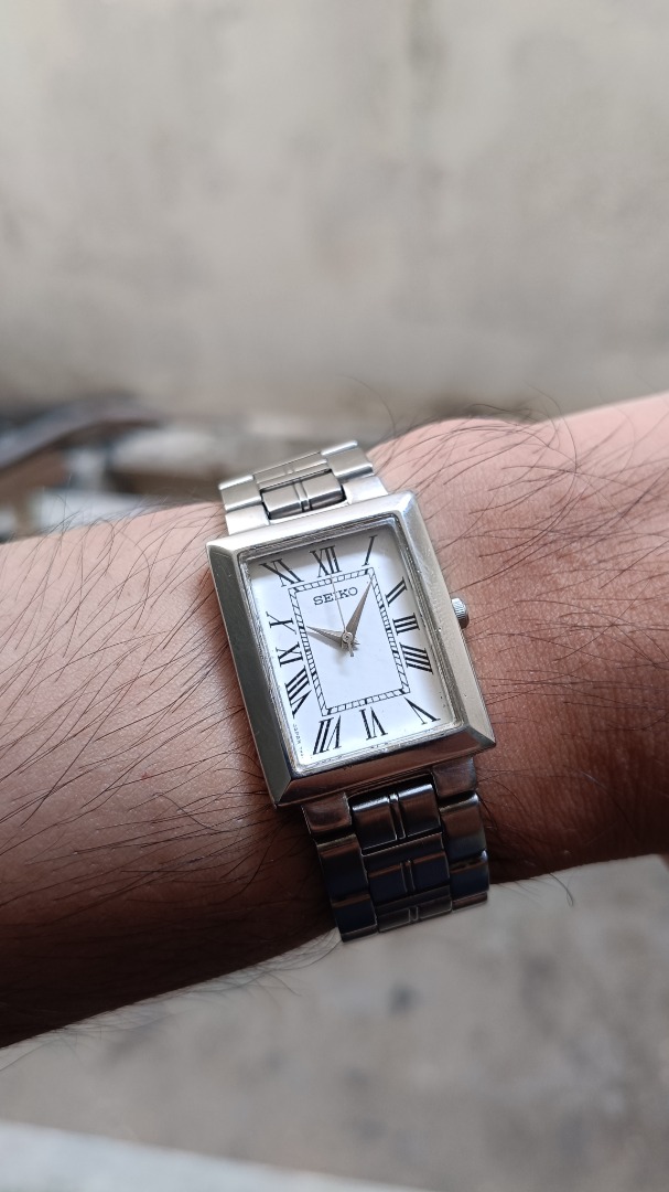 Vintage Seiko Tank Roman Dial (Cartier Tank Homage) not Citizen, Orient, Tissot, Fesyen Pria ...