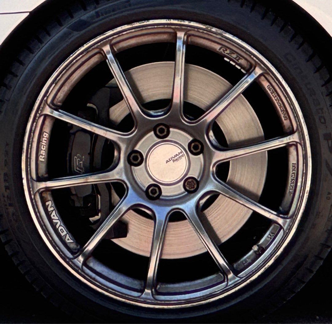 (NO SWAP) 18” original advan racing rz ii 5x112 8.5j WITH TYRES for VW ...