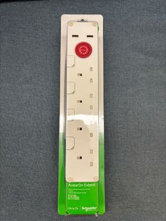 Schneider 施耐德AvatarOn Extend 13A 拖板TSH35_3_WE_C5. (13A 5位拖板帶獨立開關及LED指示燈 ...