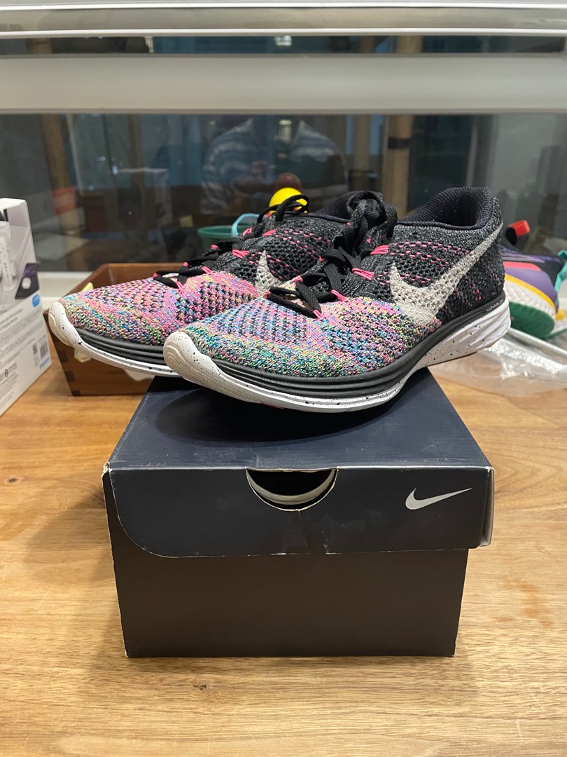 ⚠️ NO BOX 無盒 ⚠️ Nike Flyknit Lunar 3 Multi Colour Multicolour Woman US7 ...