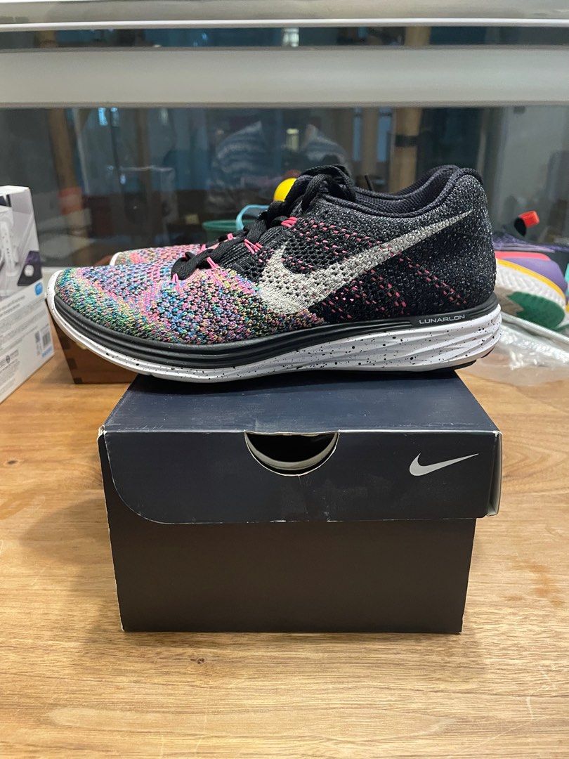 ⚠️ NO BOX 無盒 ⚠️ Nike Flyknit Lunar 3 Multi Colour Multicolour Woman US7 ...