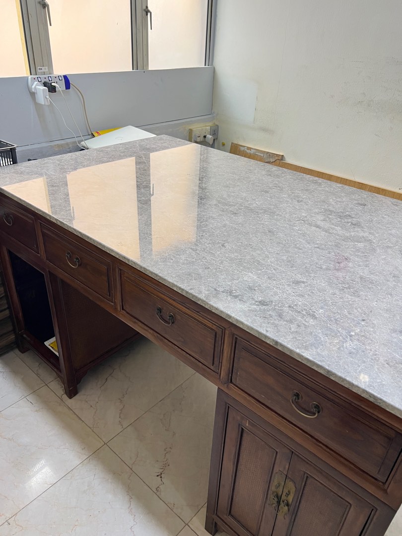 Antique Marble Top Office Table, Furniture & Home Living, Furniture ...