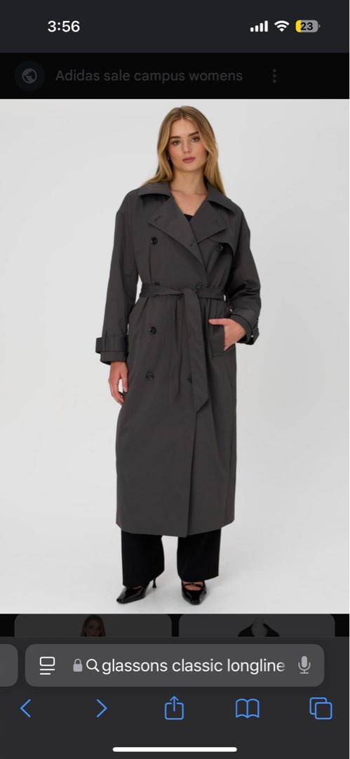 BN Glassons Classic Longline Trench Coat in Charcoal Grey / Choo Choo ...