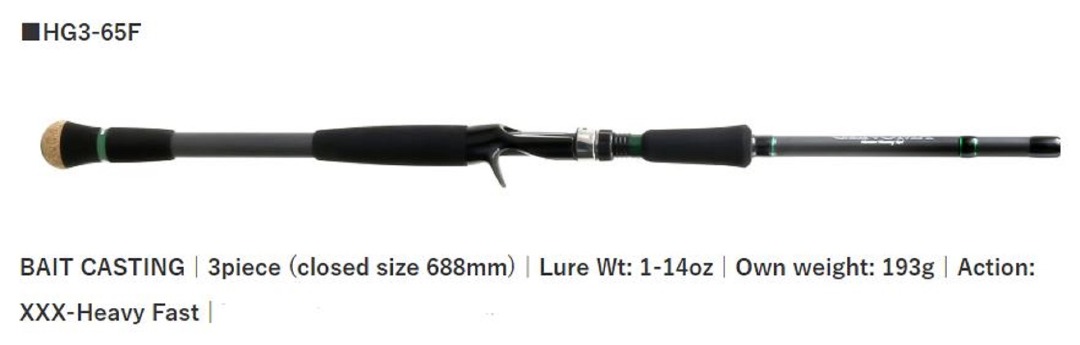 (Brand New) Deps Huge Custom Genoma HG3-65F Baitcast Rod, Sports ...