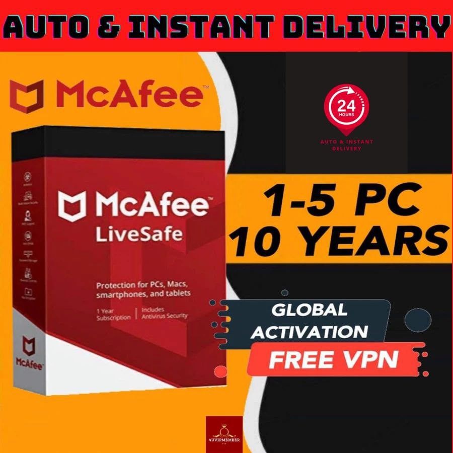 CHEAPEST AUTHENTIC McAfee Livesafe 2025 Antivirus Software - 10 YEARS++ ...