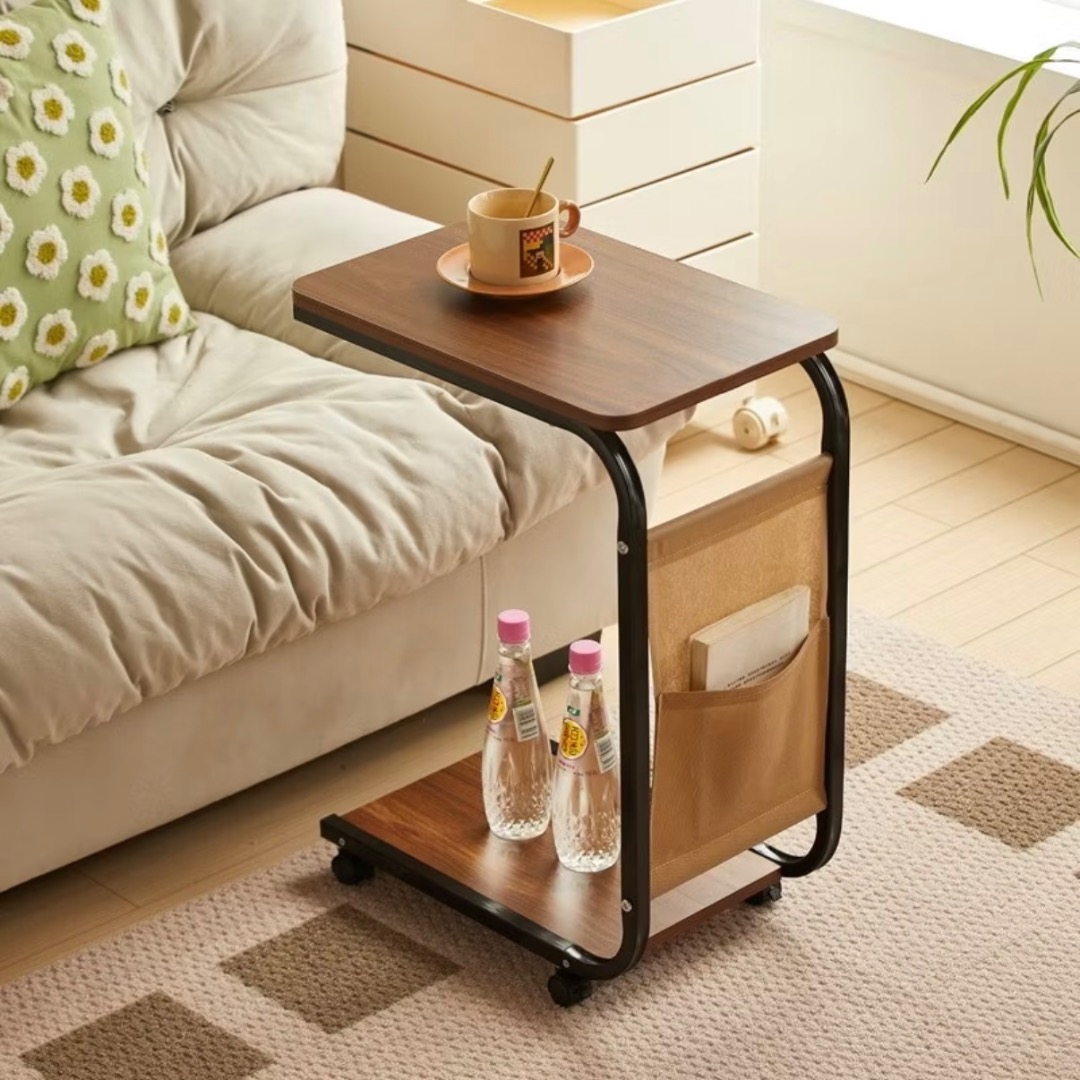 Couch Side Table Rack | Sofa Side Table With Wheels | Bedside Table ...