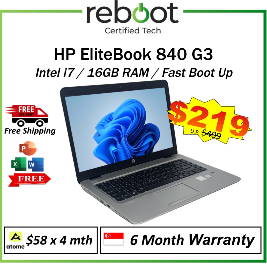 HP 14 Inch i7 Laptop - 16GB RAM - 512GB SSD - Windows 11 + MS Office ...