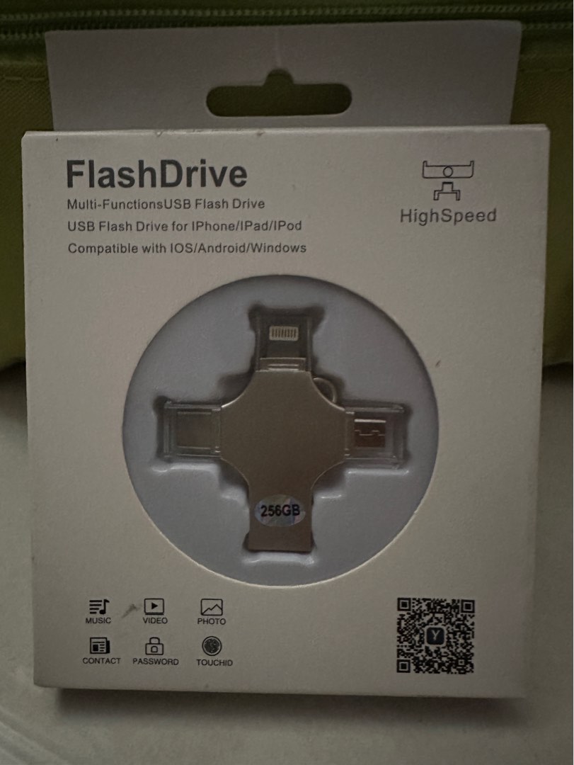 HP USB OTG 內存大容量 256 GB 即插即用四合一快速傳輸 手指電腦手機 Apple iphone Mac window ...