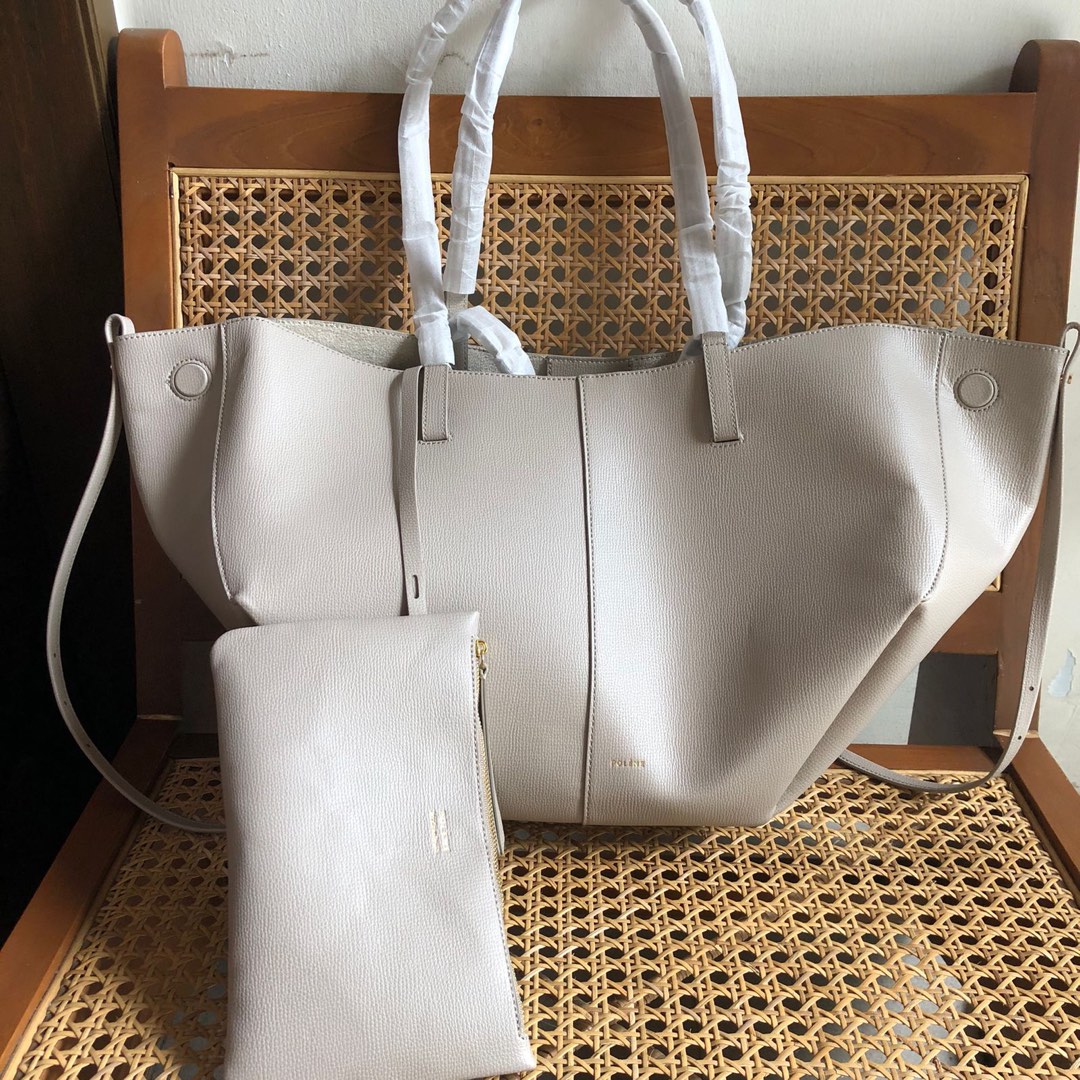 Polene Cyme Regular Tote Bag in Taupe, Barang Mewah, Tas & Dompet di ...